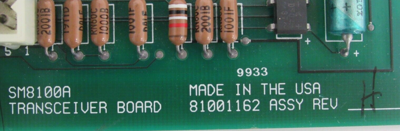 REFURBISHED MONITOR LABS 81001162 TRANSCEIVER BOARD REV H SM8100A - SB ...