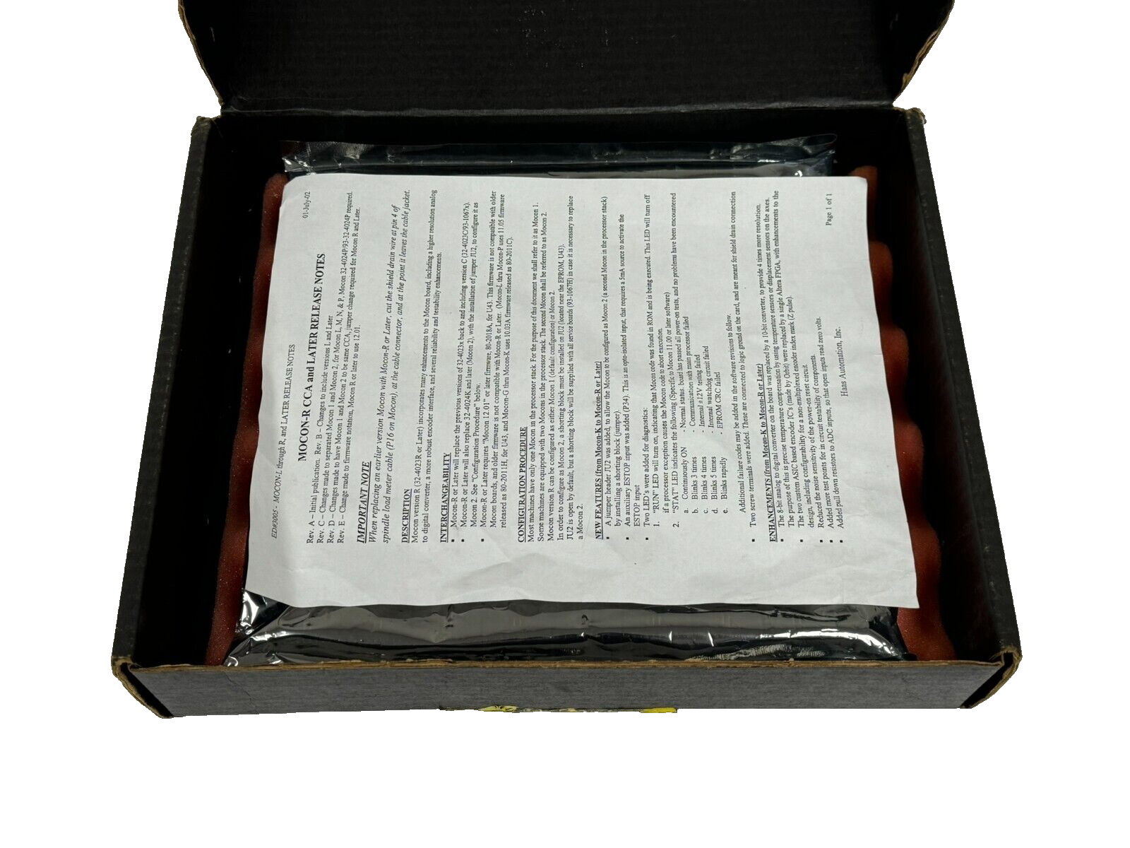 HAAS 93-1067J MOCON BOARD 32-4023H 65-1051H MOTOR CONTROLLER 93-1067 ...