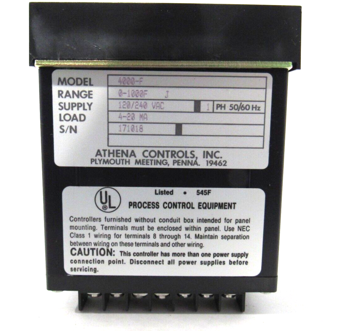 NEW ATHENA 4000-F TEMPERATURE CONTROLLER 4000F - SB Industrial Supply, Inc.