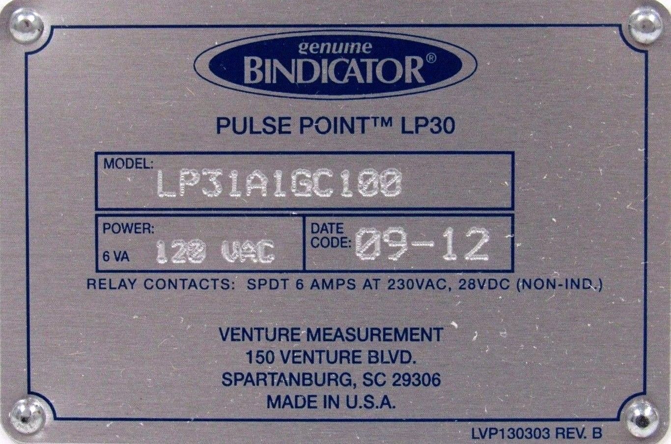 NEW BINDICATOR LP31A1GC100 PULSE POINT 120VAC - SB Industrial Supply, Inc.