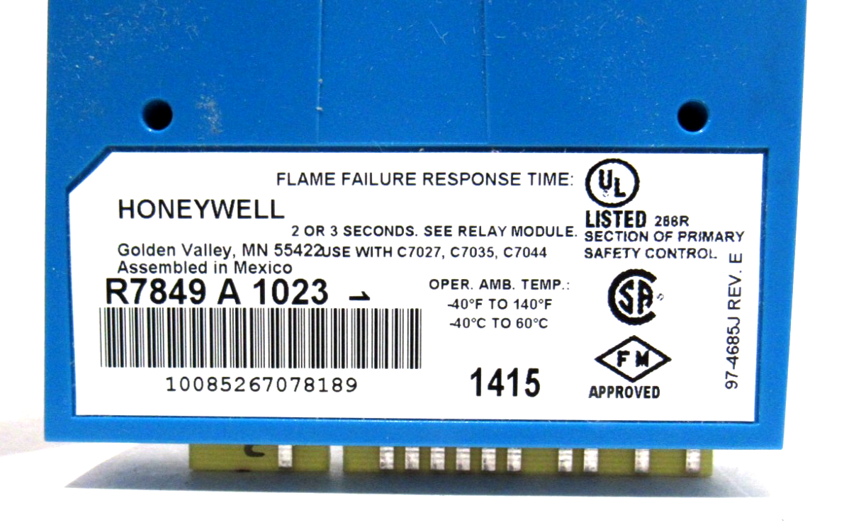 NEW HONEYWELL R7849 A 1023 FLAME AMPLIFIER R7849A1023 - SB Industrial ...