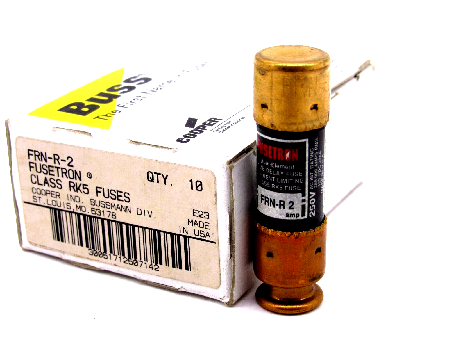 NEW LOT OF 10 BUSSMANN FRN-R-2 FUSES FRNR2 - SB Industrial Supply, Inc.