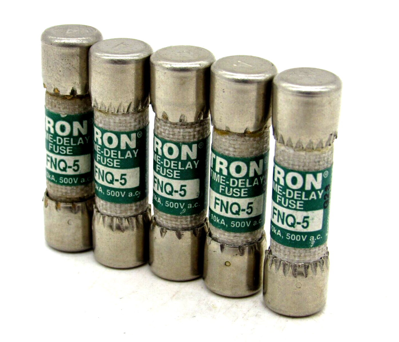 NEW LOT OF 5 BUSSMANN TRON FNQ-5 FUSES 5AMP 500VAC FNQ5 - SB Industrial ...