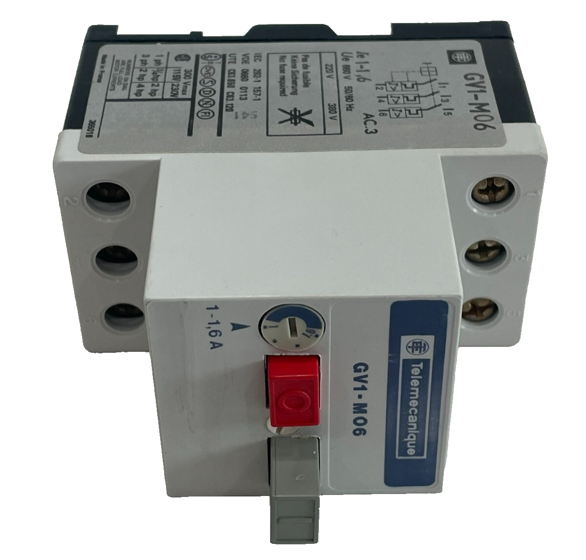 NEW TELEMECANIQUE GV1-M06 1-1.6A CIRCUIT BREAKER GV1M06 - SB Industrial ...