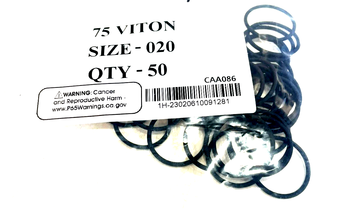 NEW 75 VITON SIZE-020 BLACK 0-RINGS QTY-50 - SB Industrial Supply, Inc.