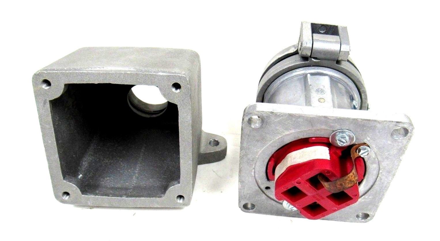 NEW CROUSE HINDS AR642 RECEPTACLE MODEL M4 TYPE 3R 60A ARE56 BACK BOX ...