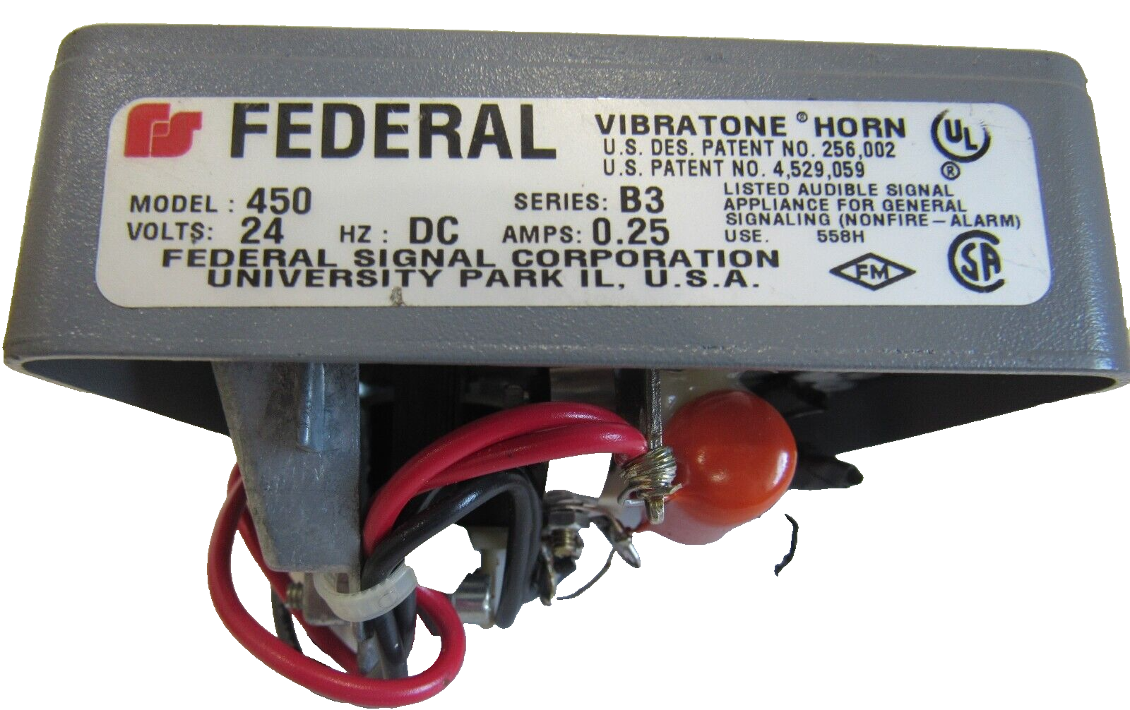 NEW FEDERAL SIGNAL 450-024-31 VIBRATONE HORN 24VDC 45002431 - SB ...