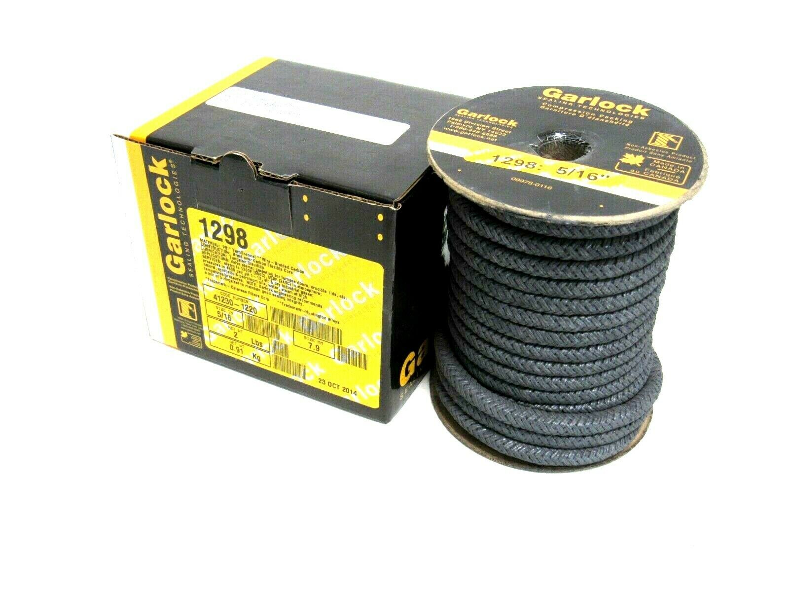 NEW GARLOCK 1298-5/16" COMPRESSION PACKING 7.9MM 2LB 41230-1220 - SB ...