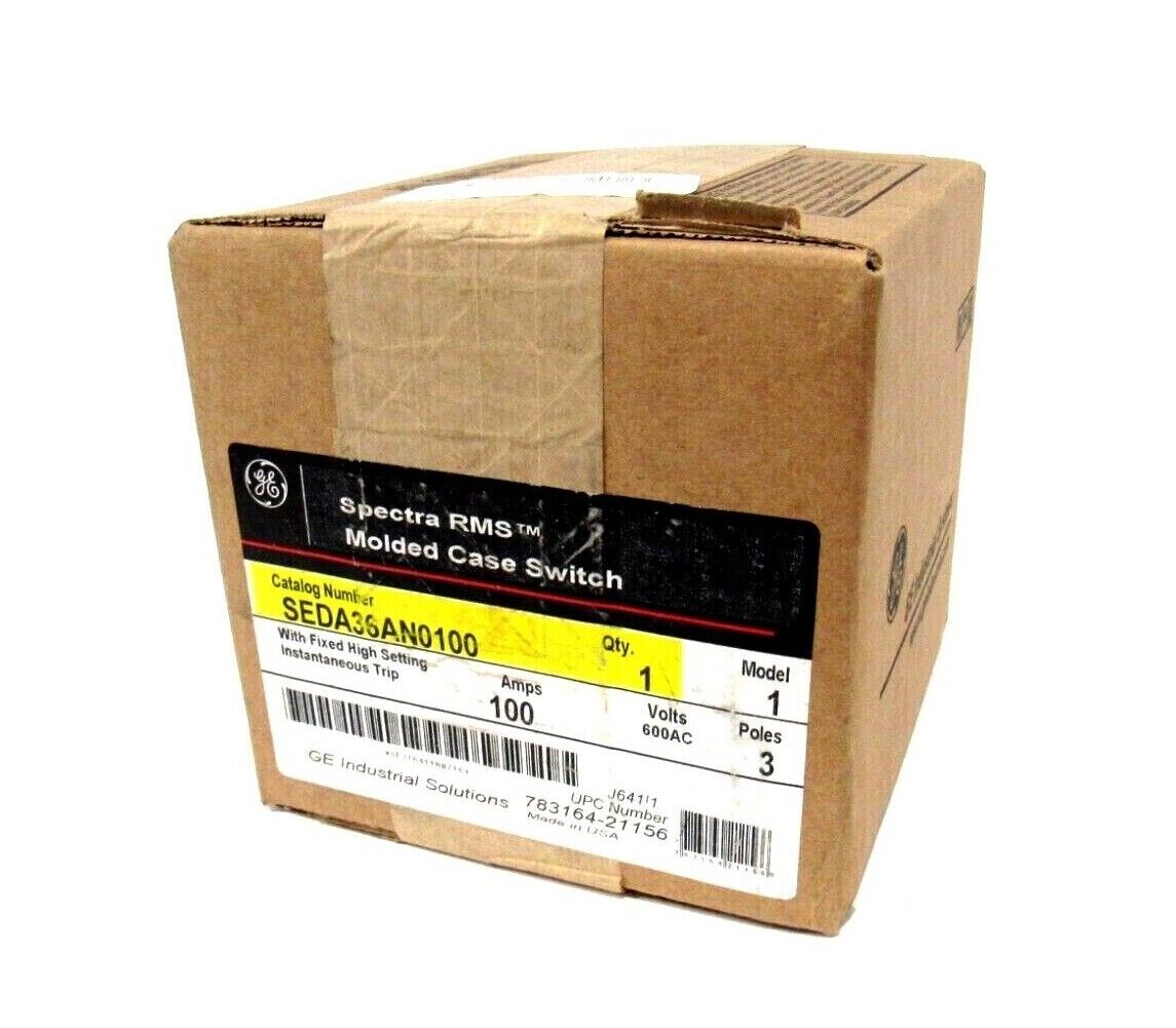 NEW GENERAL ELECTRIC SEDA36AN0100 CIRCUIT BREAKER 3 POLE 100A 600V - SB ...