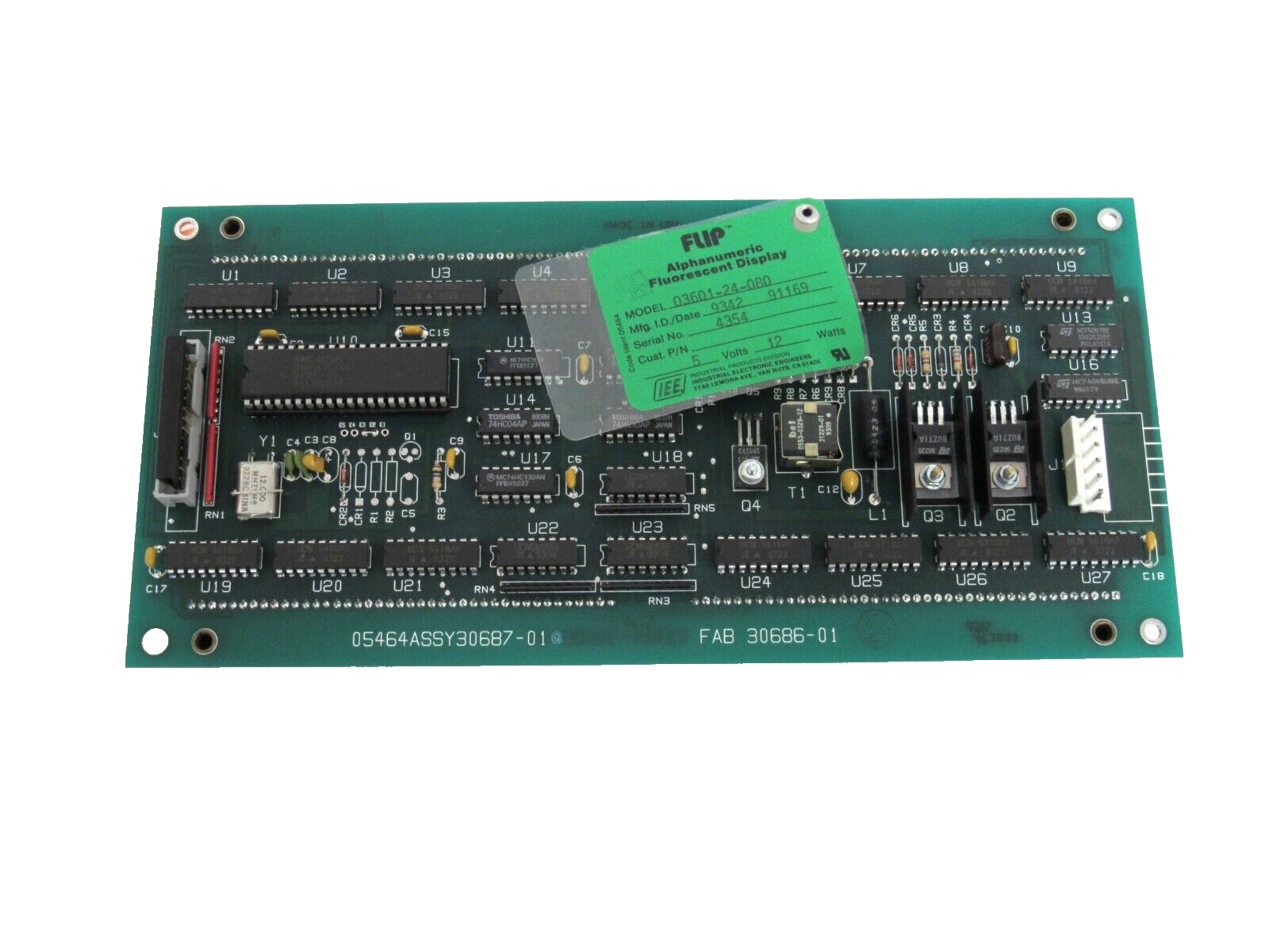 NEW IEE 03601-24-080 ALPHANUMERIC FLUORESCENT DISPLAY 05464ASSY30687-01 ...