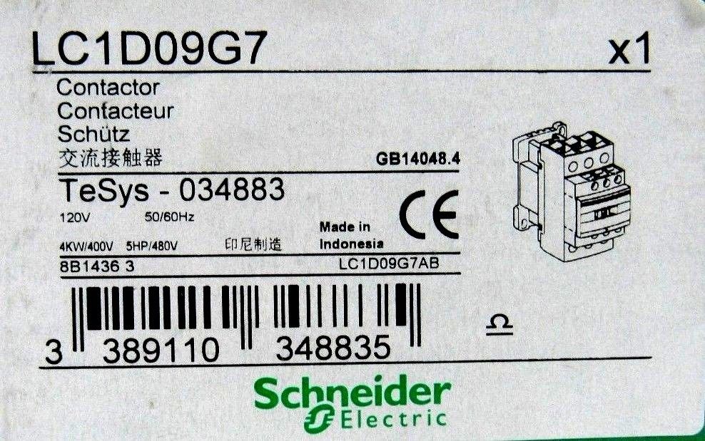 NEW SCHNEIDER ELECTRIC LC1D09G7 CONTACTOR - SB Industrial Supply, Inc.