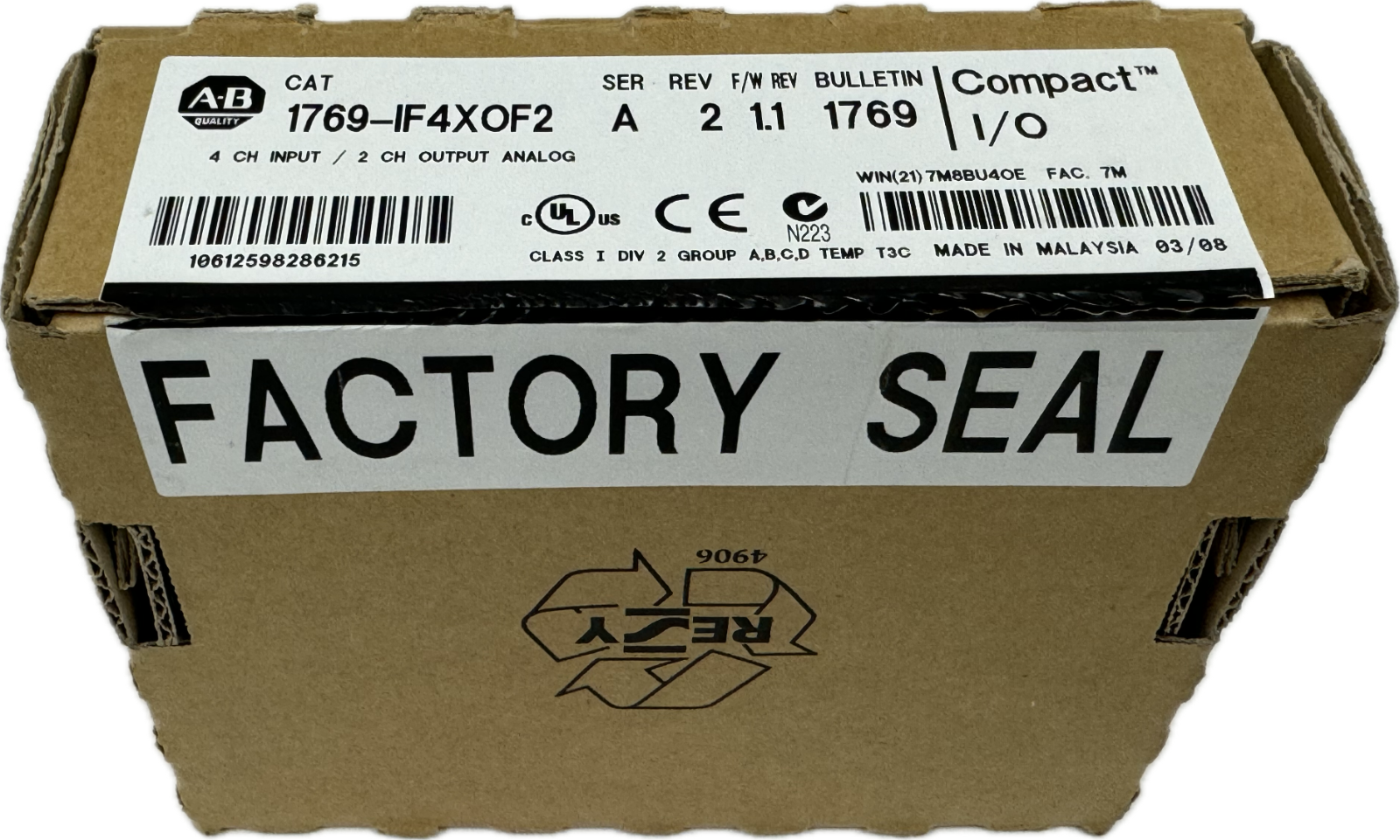 ALLEN BRADLEY 1769-IF4XOF2 COMBINATION ANALOG MODULE SER. A NEW SURPLUS ...