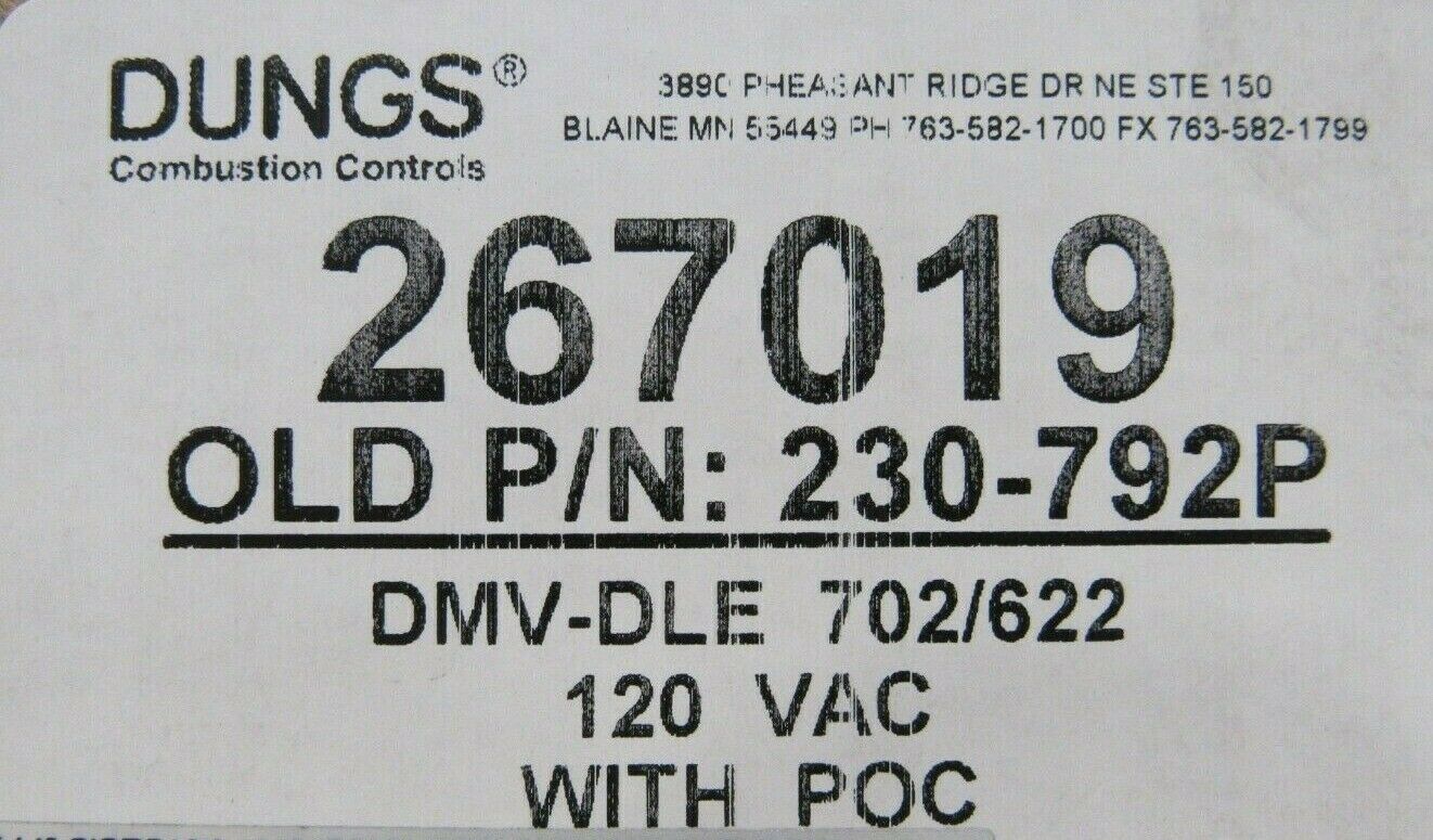 NEW DUNGS 267019 DUAL MODULAR VALVE 230-792P DMV-DLE 702/622 224909 ...