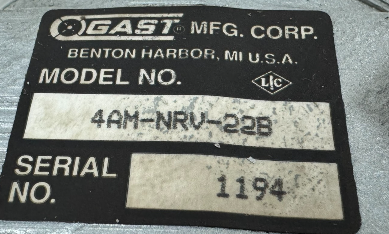 NEW GAST MFG. 4AM-NRV-22B AIR MOTOR 4AMNRV22B - SB Industrial Supply, Inc.