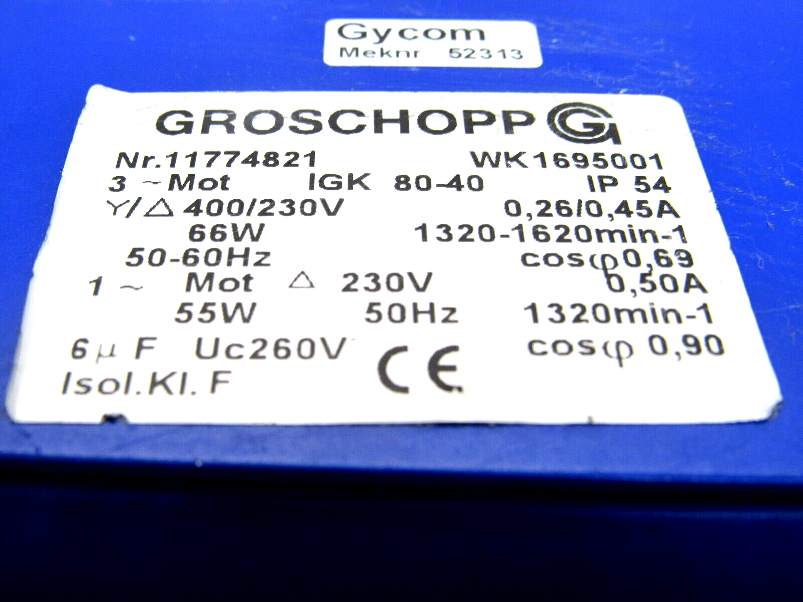 NEW GROSCHOPP WK-1695001 GEAR MOTOR WK1695001 - SB Industrial Supply, Inc.