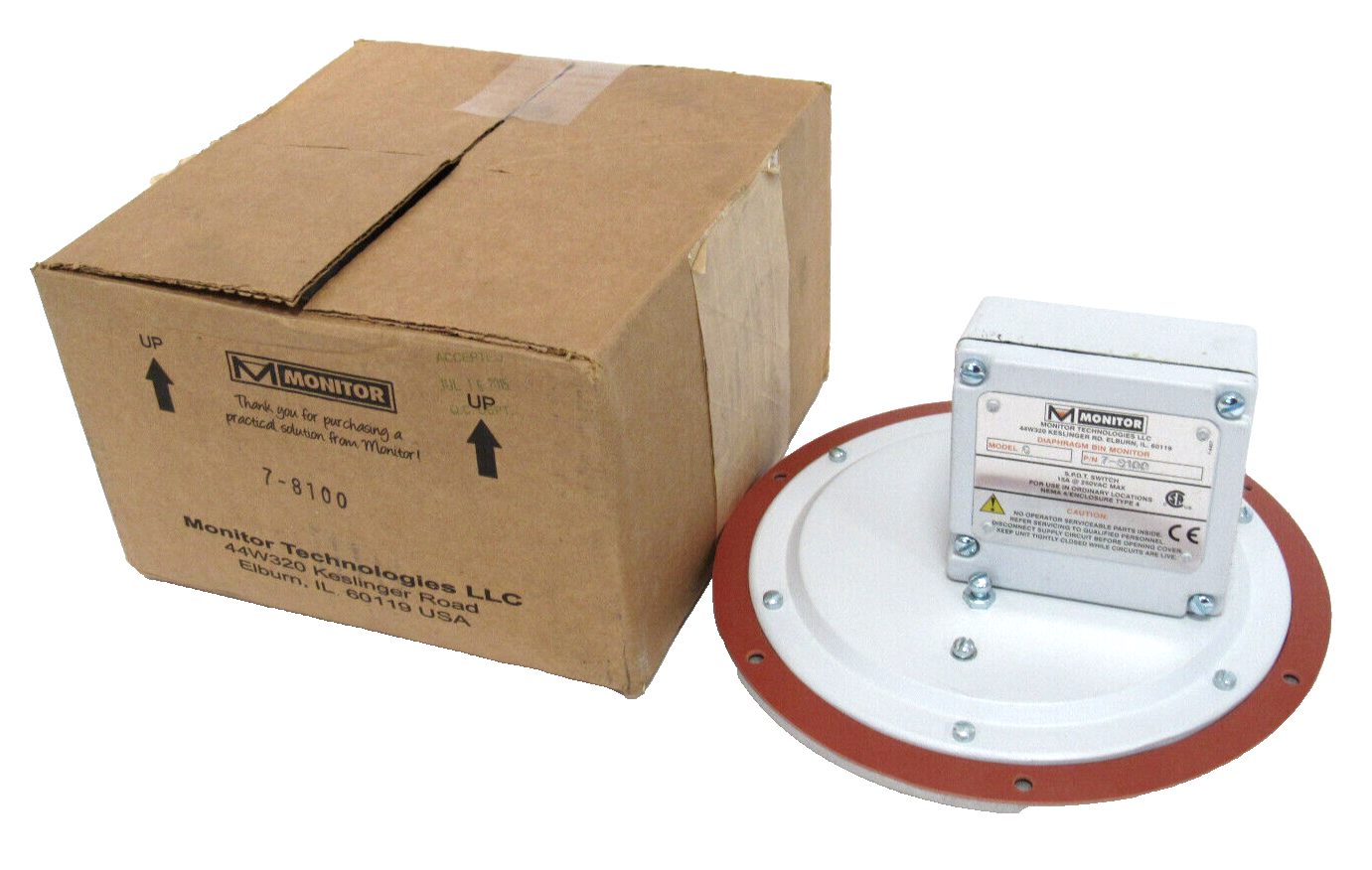 NEW MONITOR TECHNOLOGIES 7-8100 DIAPHRAGM LEVEL SWITCH MODEL C 78100 ...