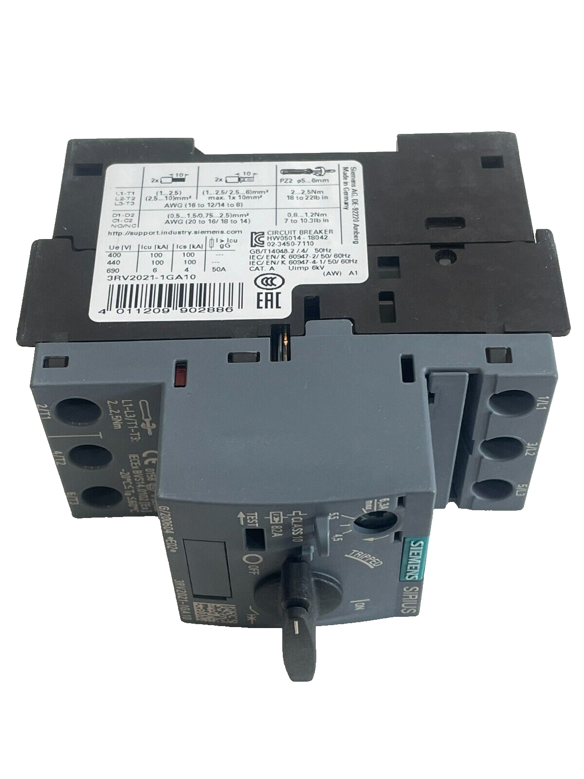 NEW SIEMENS 3RV2021-1GA10 CIRCUIT BREAKER 3RV20211GA10 - SB Industrial ...