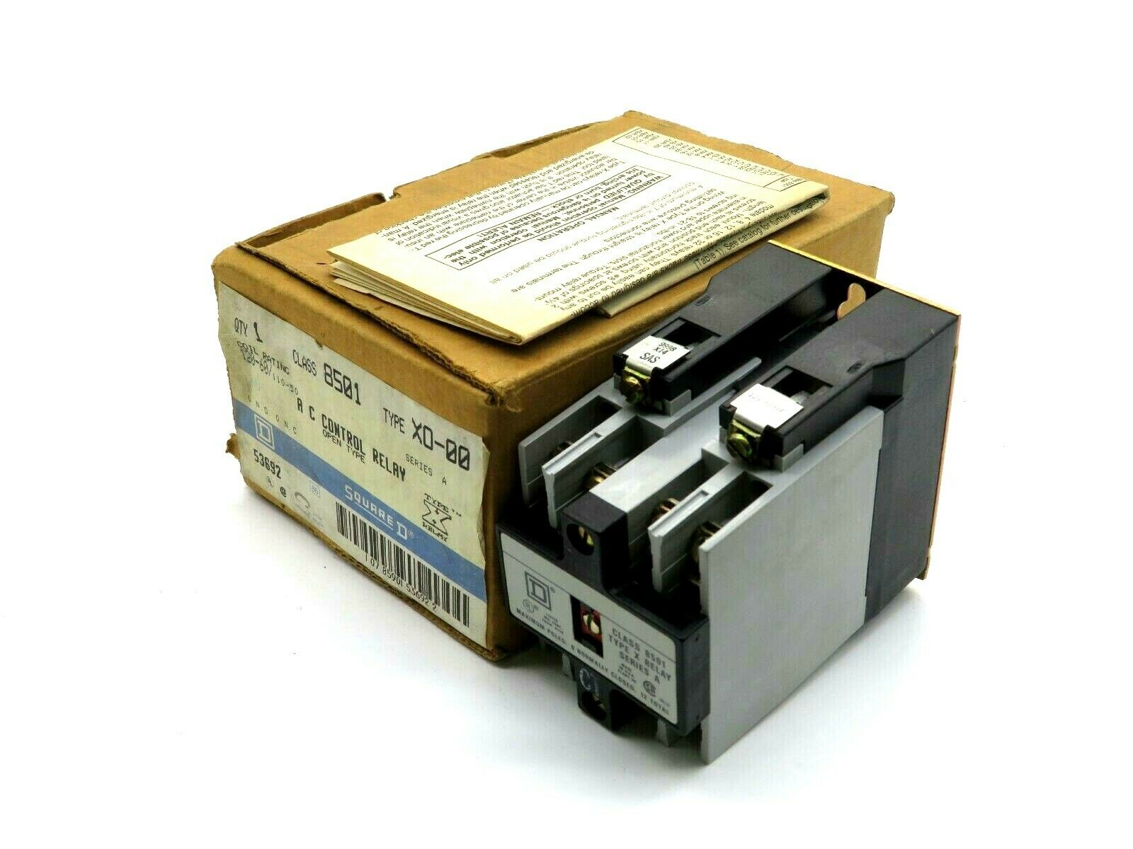NEW SQUARE D 8501-XO-00 AC CONTROL RELAY SERIES A 8501XO00 - SB ...