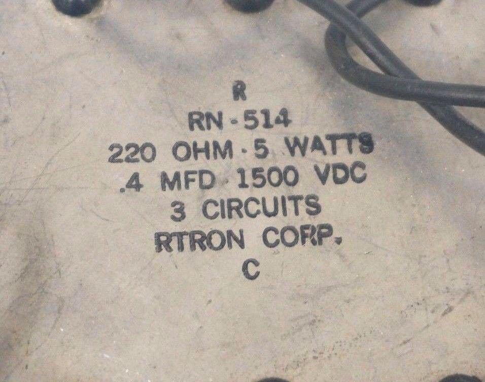 USED RTRON CORP. RN-514 RESISTOR 220 OHM 1500VDC - SB Industrial Supply ...