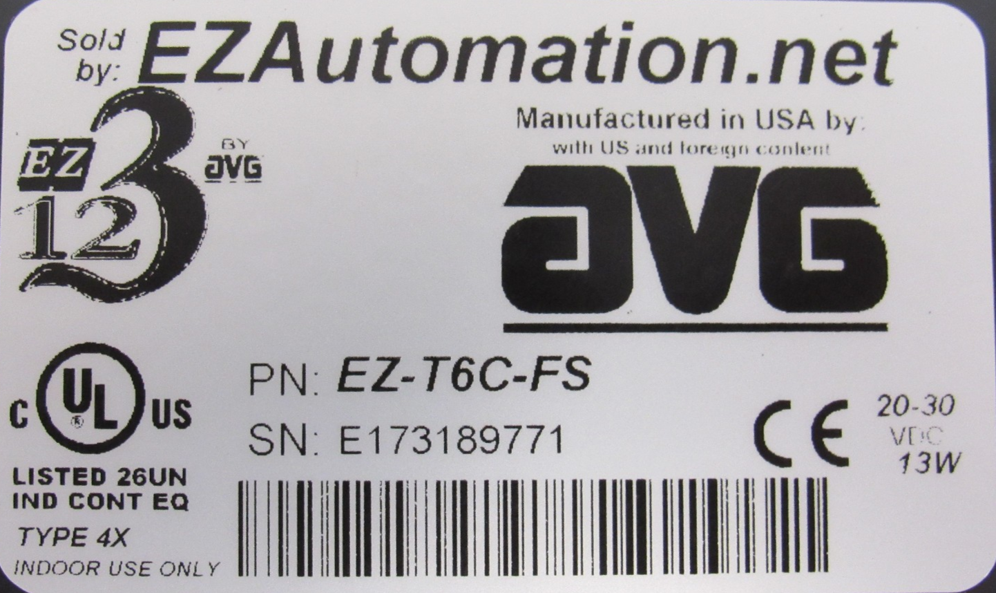 NEW AVG AUTOMATION EZ-T6C-FS OPERATOR INTERFACE EZT6CFS - SB Industrial ...