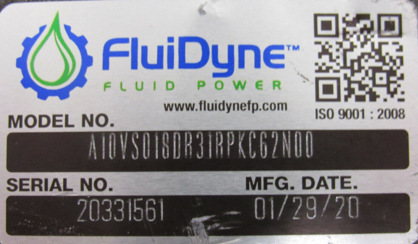 NEW FLUIDYNE A10VS018DR31RPKC62N00 HYDRAULIC PUMP - SB Industrial ...