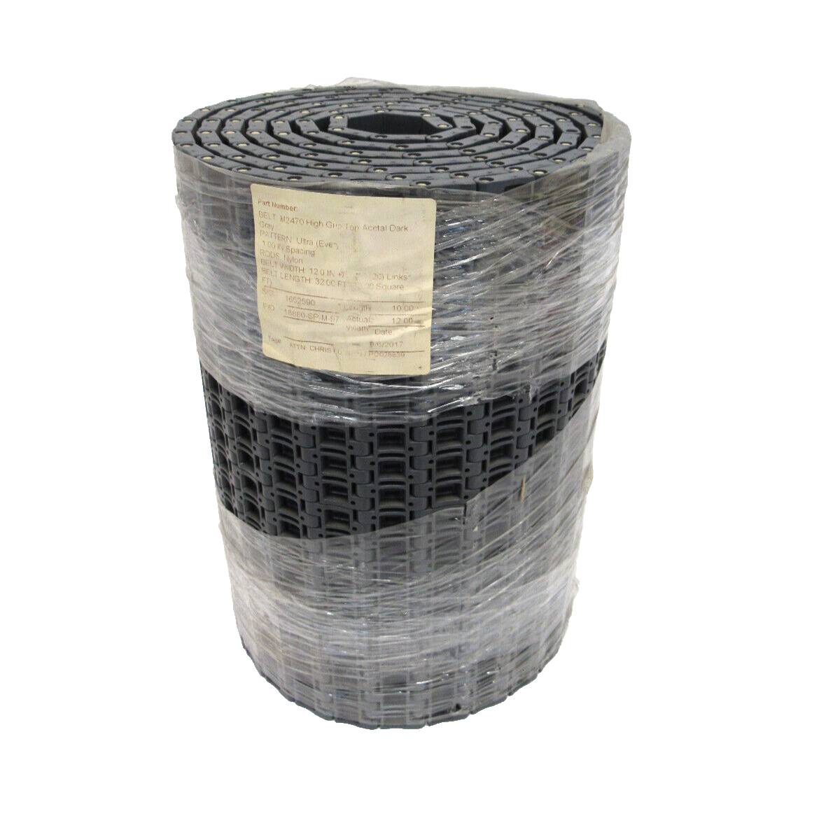 NEW HABASIT M2470 CONVEYOR CHAIN 12"W x 10'L HIGH GRIP TOP ACETAL DARK ...