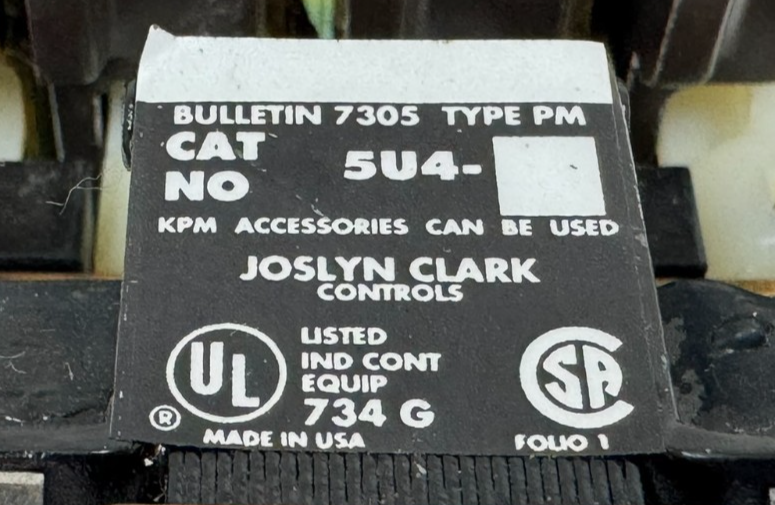 NEW JOSLYN CLARK 5U4 RELAY PM 7305 TB113-1 110/120V 50/60HZ - SB ...