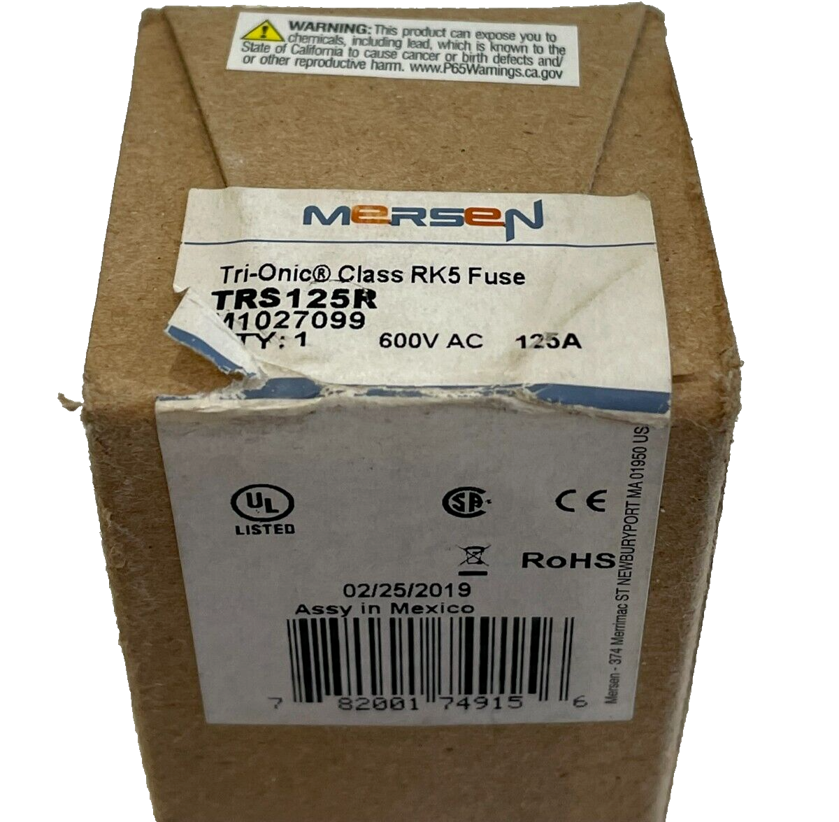 NEW MERSEN TRS125R FUSE 600V 125AMP - SB Industrial Supply, Inc.