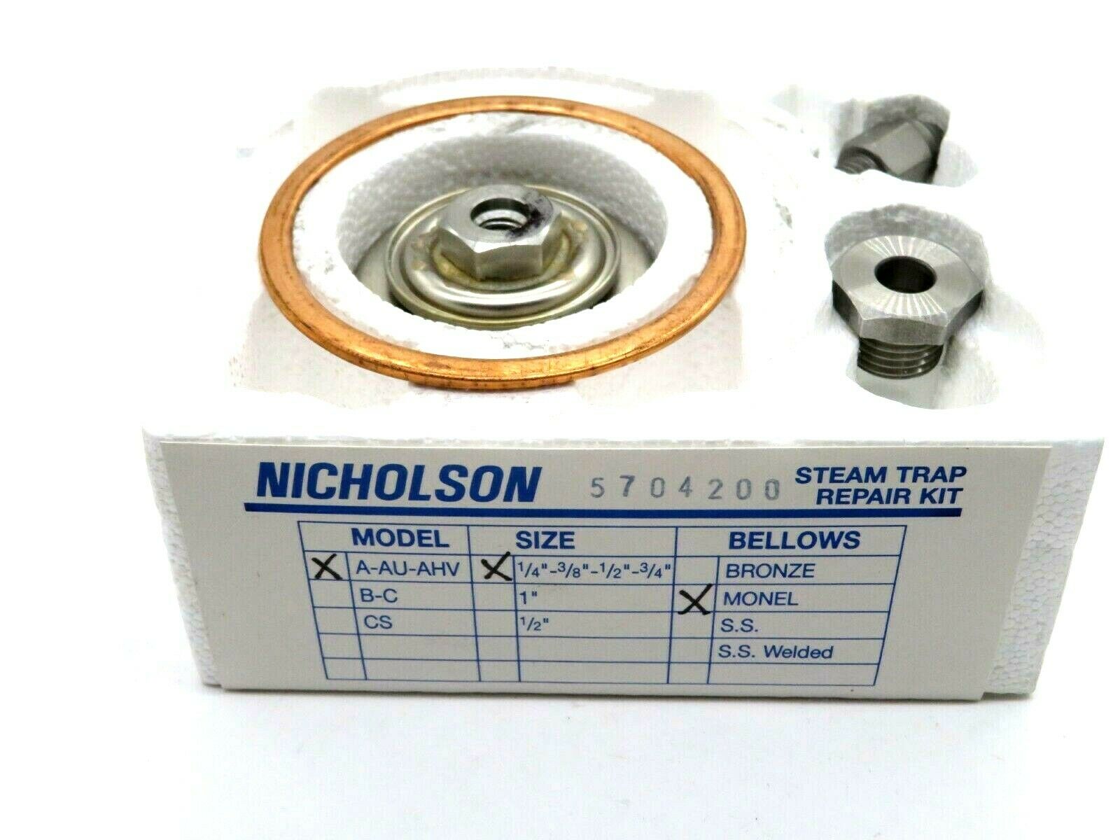 NEW NICHOLSON A-AU-AHV STEAM TRAP REPAIR KIT AAUAHV - SB Industrial ...