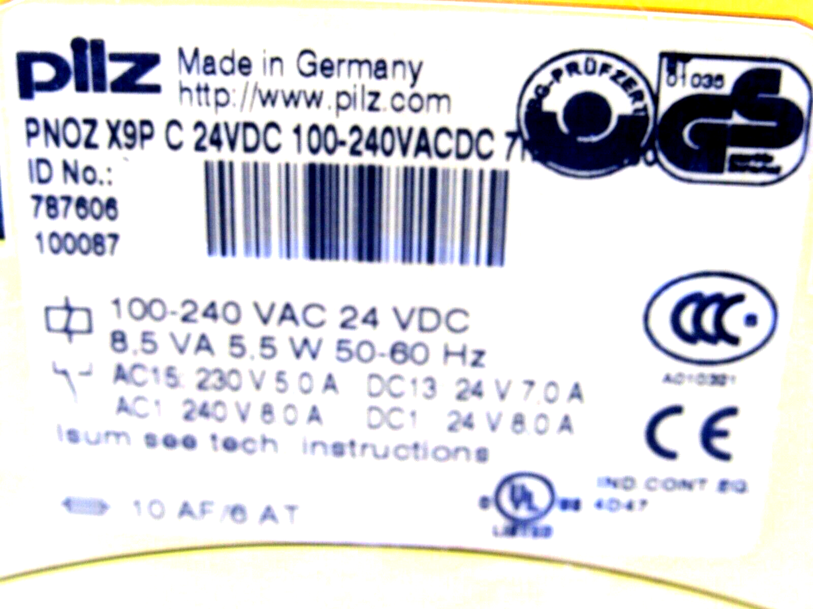 NEW PILZ PNOZ X9P C 24VDC 100-240VACDC 7NO 2NC 2SO SAFETY RELAY 787606 ...