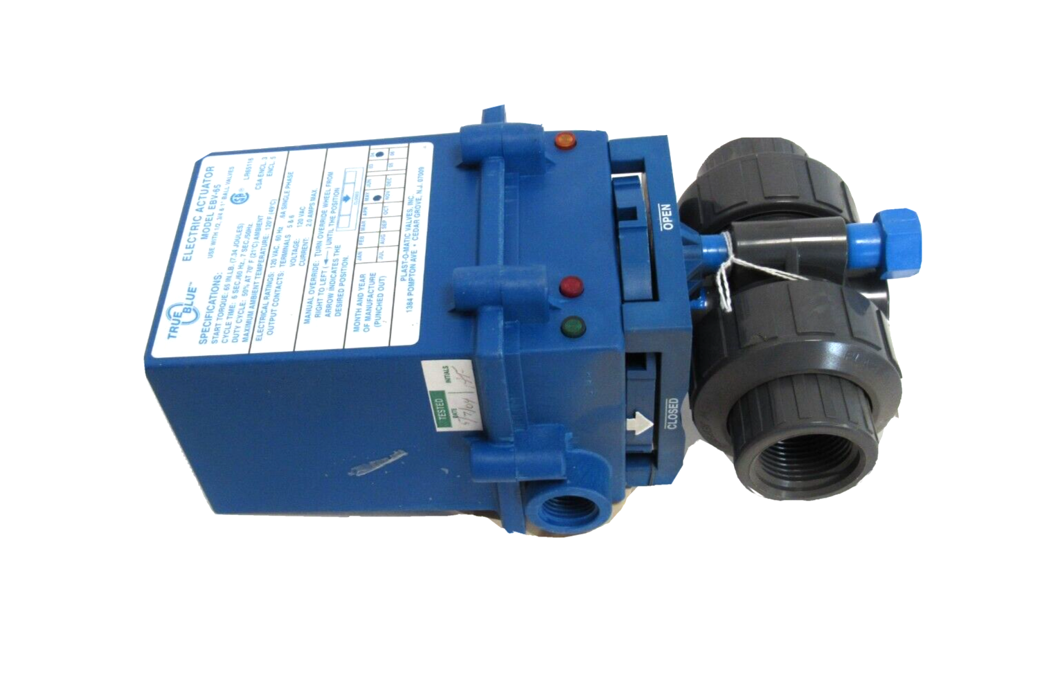 NEW PLAST-O-MATIC EBV100VT-PV ELECTRIC ACTUATOR 1" 120V EBV-65 - SB ...