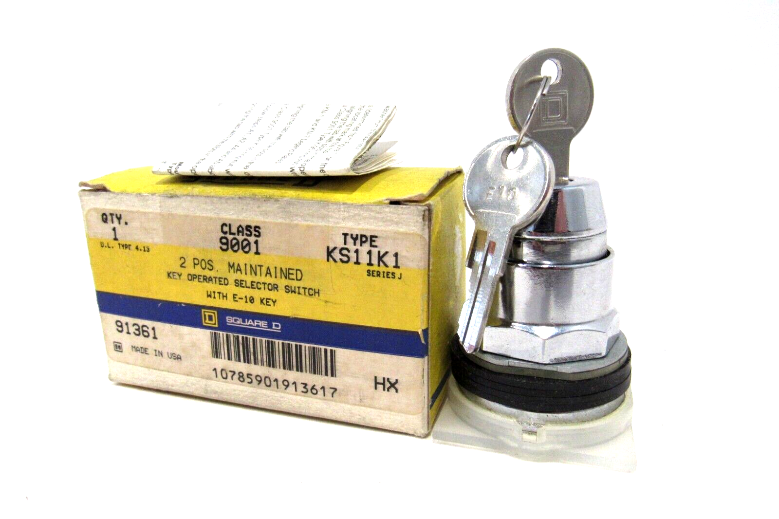 NEW SQUARE D 9001-KS11K1 SELECTOR SWITCH SER.J 9001KS11K1 - SB ...