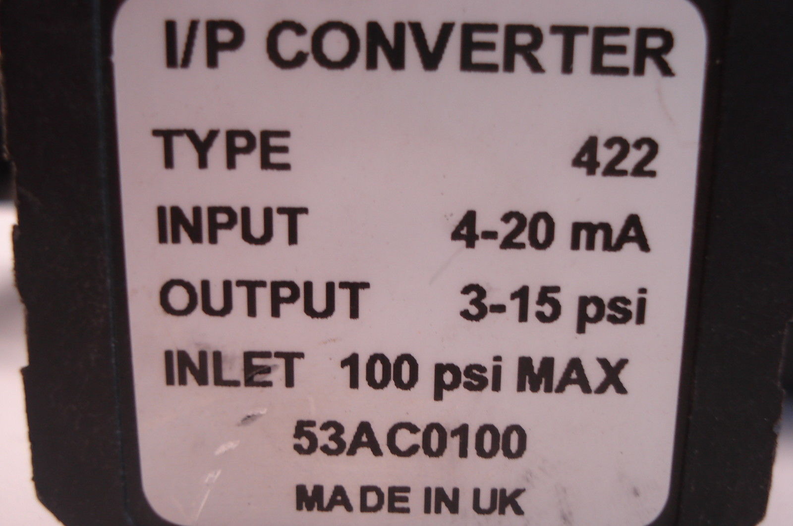 USED PMV POSITIONER P5 VALVE CONTROL SYSTEM WITH WATSON SMITH I-P ...