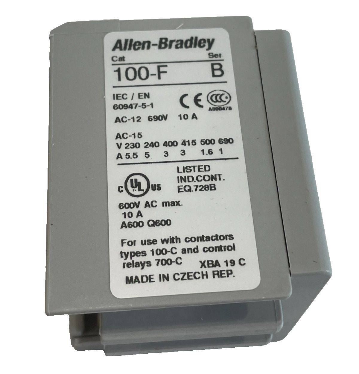 ALLEN BRADLEY 100-FA22 AUXILIARY CONTACT 100FA22 LOT OF 2 NEW, SURPLUS ...
