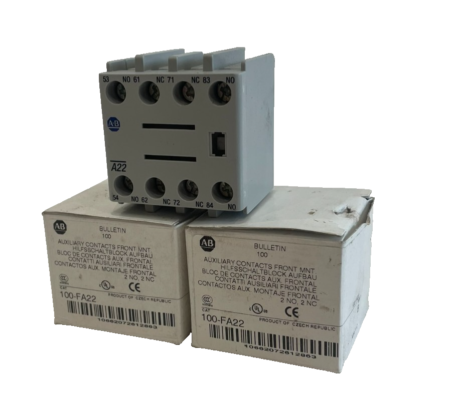 ALLEN BRADLEY 100-FA22 AUXILIARY CONTACT 100FA22 LOT OF 2 NEW, SURPLUS ...
