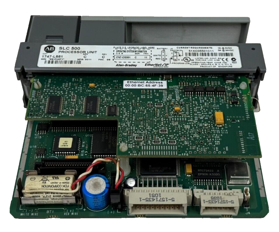 ALLEN BRADLEY 1747-L551 PROCESSOR MODULE SER. C REV. C PRE-OWNED USED ...