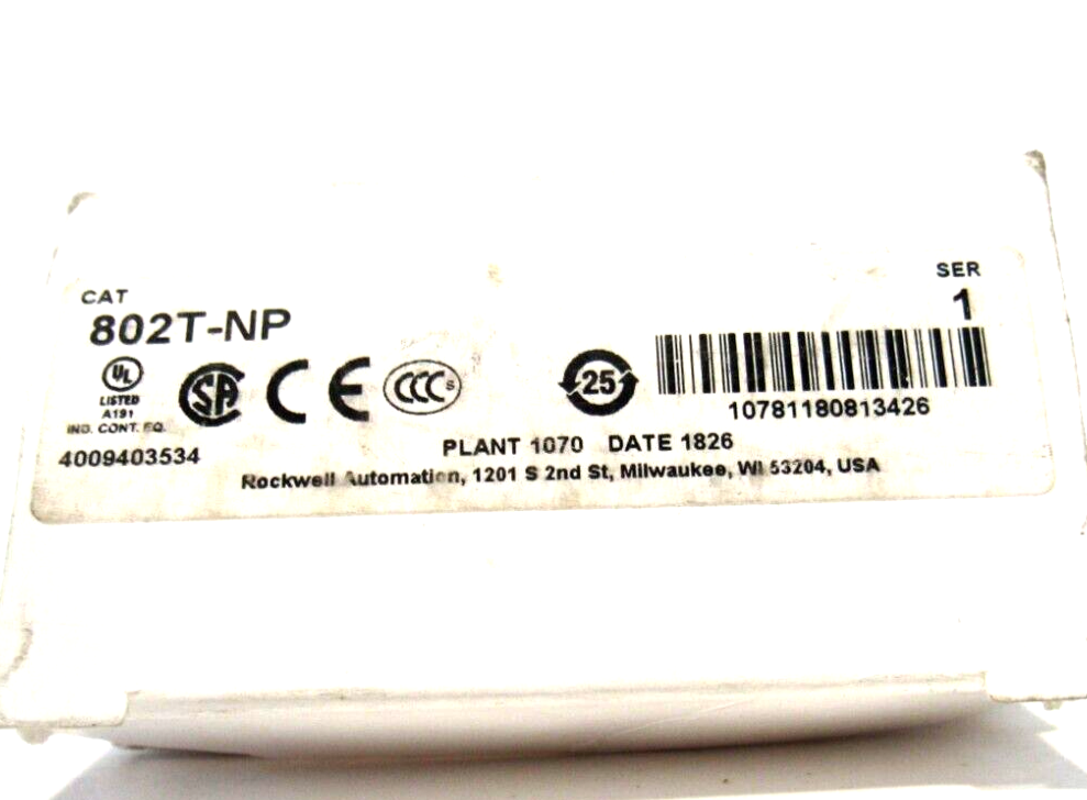 ALLEN BRADLEY 802T-NP LIMIT SWITCH 802TNP NEW SURPLUS - SB Industrial ...