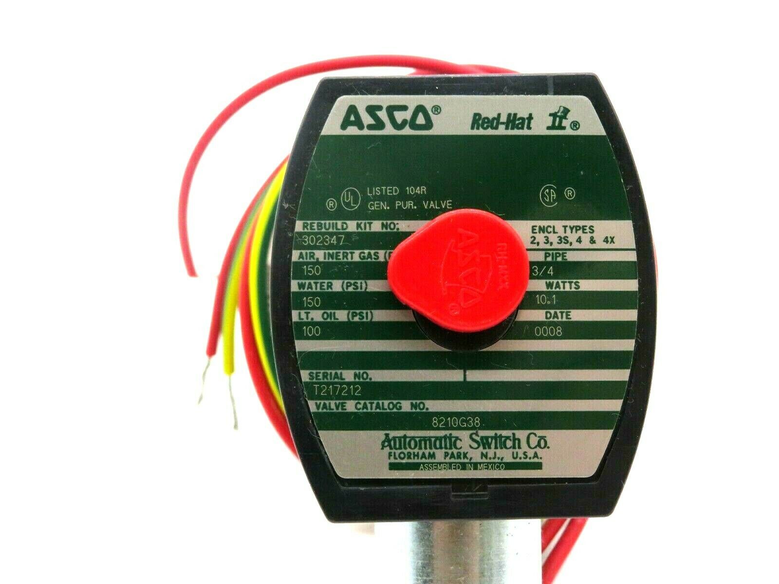 NEW ASCO 8210G38 SOLENOID VALVE 120/60, 110/50 - SB Industrial Supply, Inc.