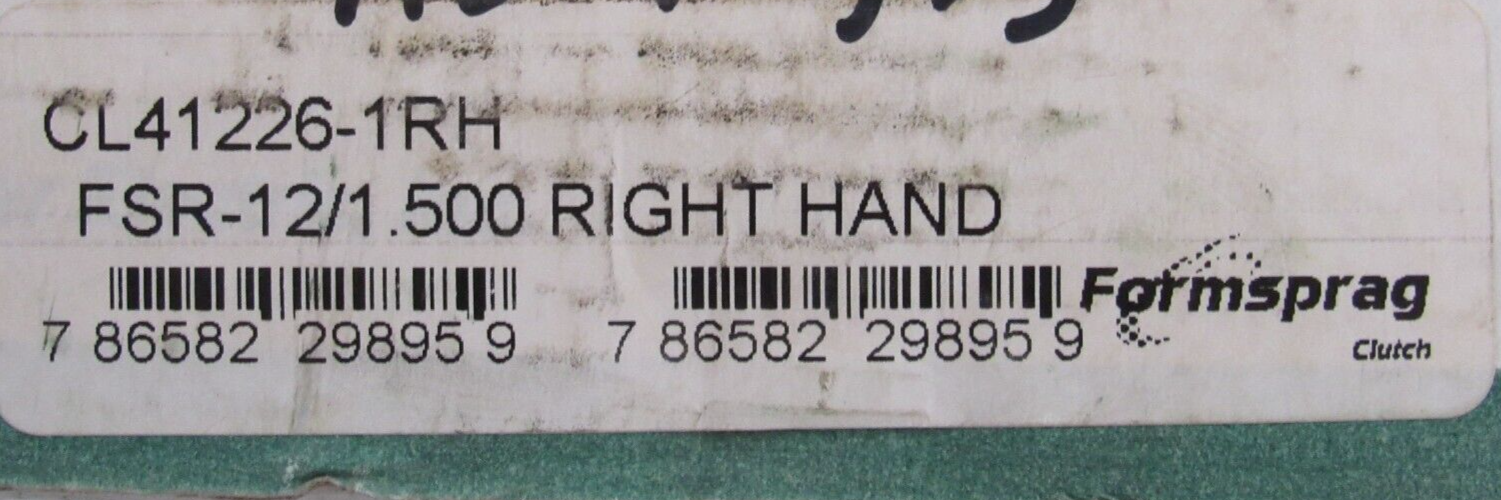 NEW FORMSPRAG CL41226-1RH CLUTCH FSR-12/1.500RH CL412261RH - SB ...