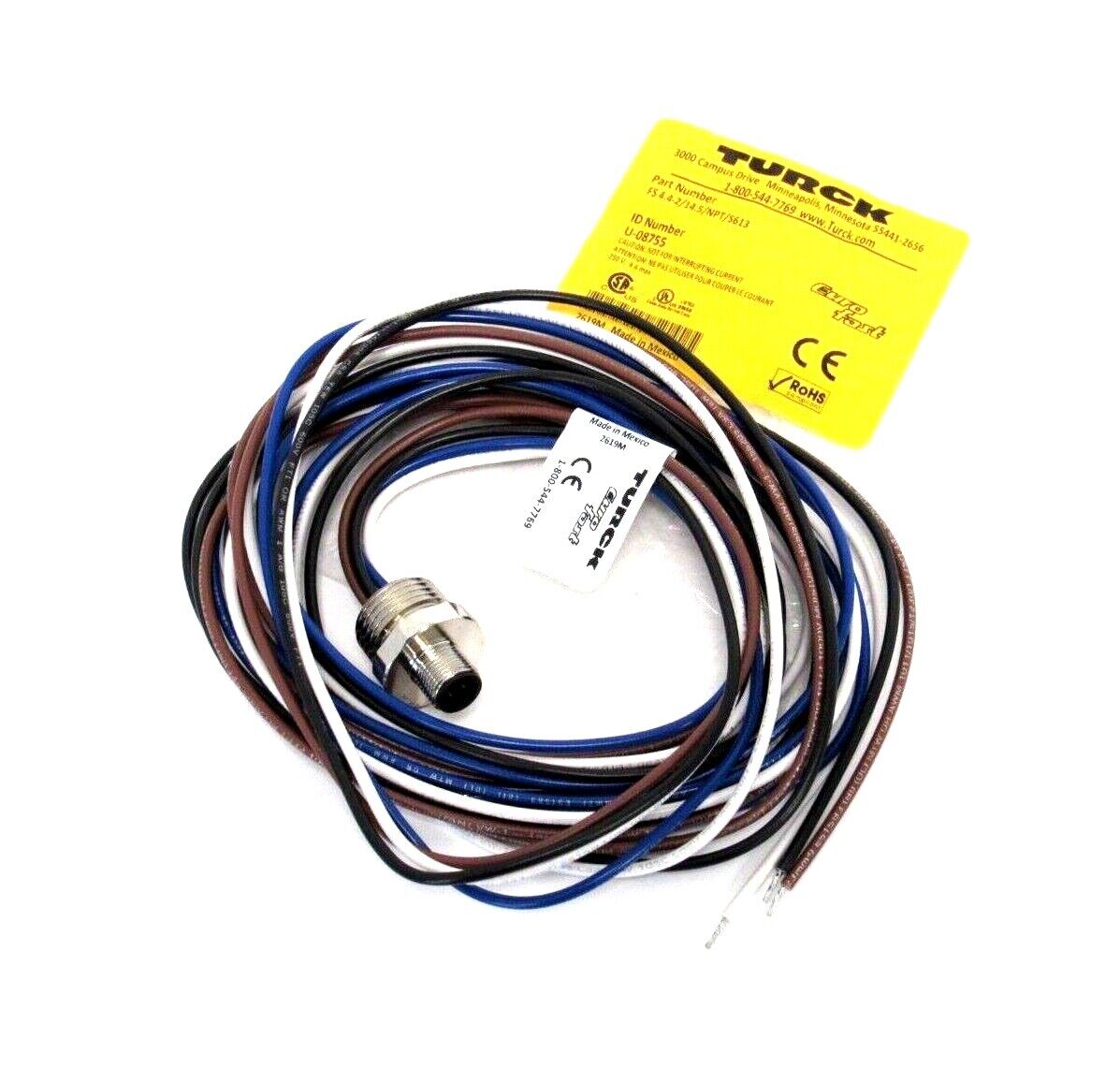 NEW LOT OF 9 TURCK FS4.4-2/14.5/NPT/S613 RECEPTACLE U-08755 ...