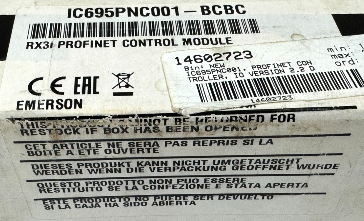 NEW SEALED GE FANUC / EMERSON IC695PNC001-BCBC RX3i PROFINET CONTROLLER ...