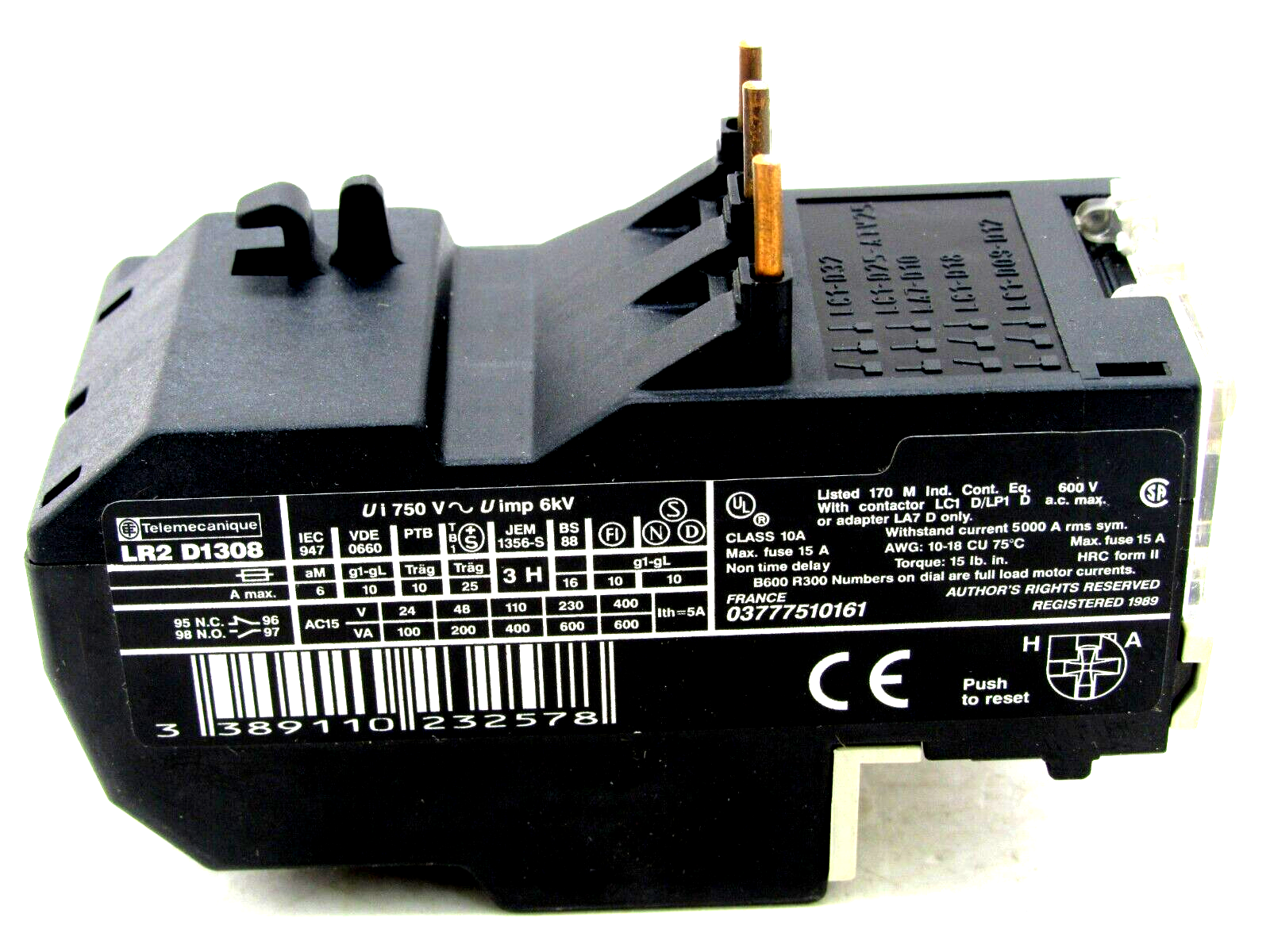 NEW TELEMECANIQUE LR2-D1308 OVERLOAD RELAY LR2D1308 - SB Industrial Supply, Inc.