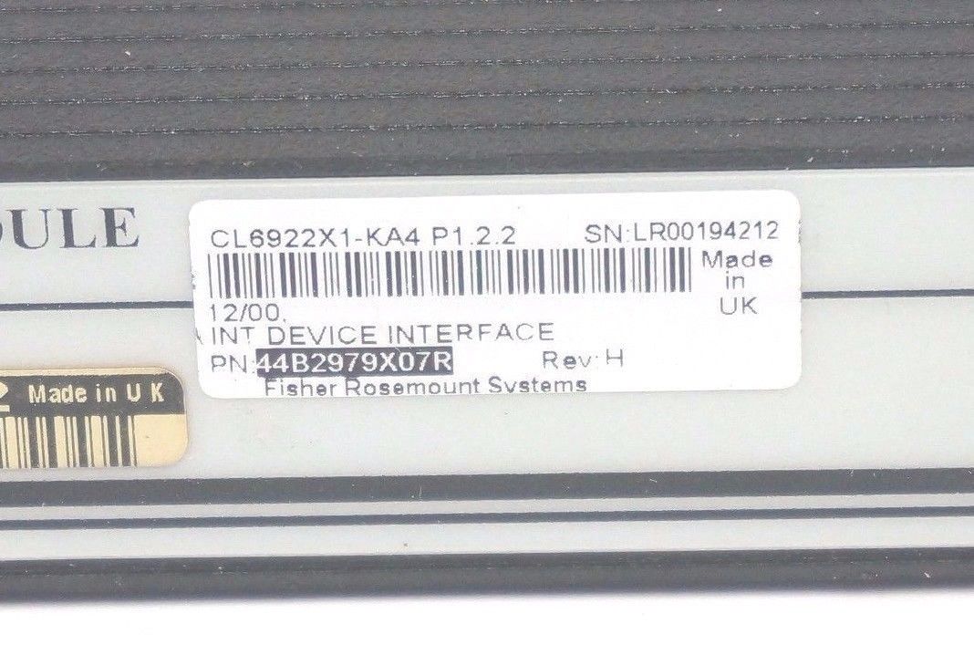 FISHER ROSEMOUNT 44B2979X07R INTERFACE MODULE CL6922X1-KA4 - SB ...