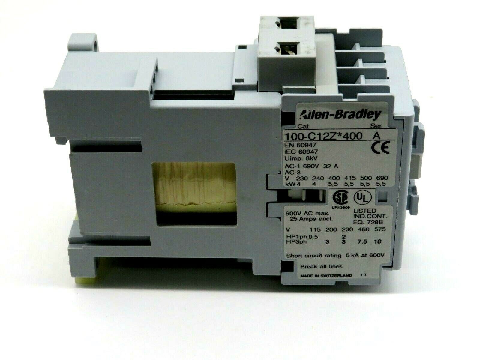 NEW ALLEN BRADLEY 100-C12ZJ400 CONTACTOR 24V DC 100C12ZJ400 - SB ...