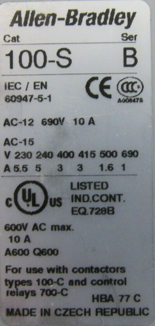 NEW ALLEN BRADLEY 100-C30*00 CONTACTOR SER.C 100C3000 - SB Industrial ...