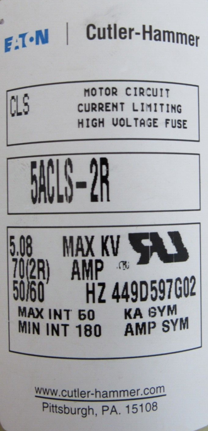 NEW EATON 5ACLS-2R FUSE 5.08 KV 70A 5ACLS2R - SB Industrial Supply, Inc.