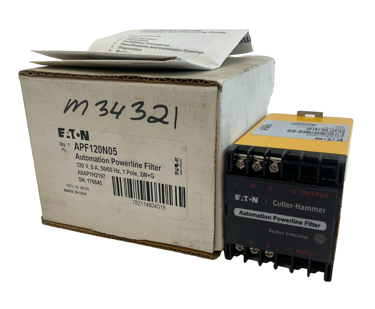 NEW EATON APF120N05 AUTOMATION POWERLINE FILTER 120V 5A 50/60HZ 1POLE ...