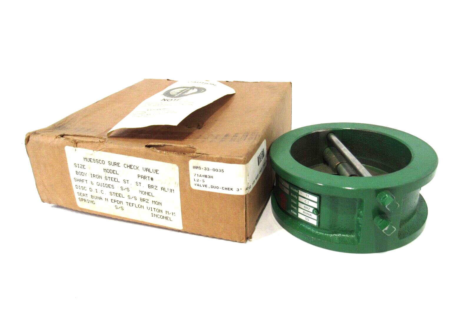 NEW MUELLER MUESSO SIZE 3 MODEL 71 CHECK VALVE 03.0-71AHB3H - SB ...