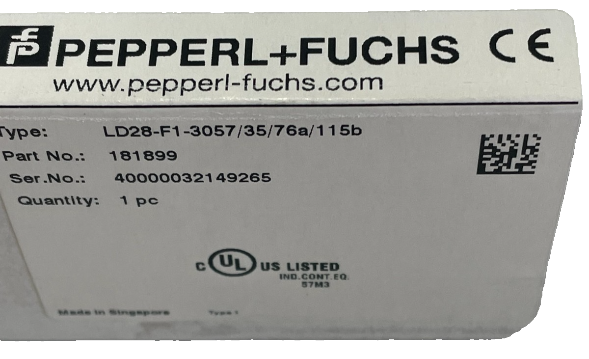 NEW PEPPERL+FUCHS 181899 THRU-BEAM SENSOR LD28-F1-3057/35/76A/115B - SB ...