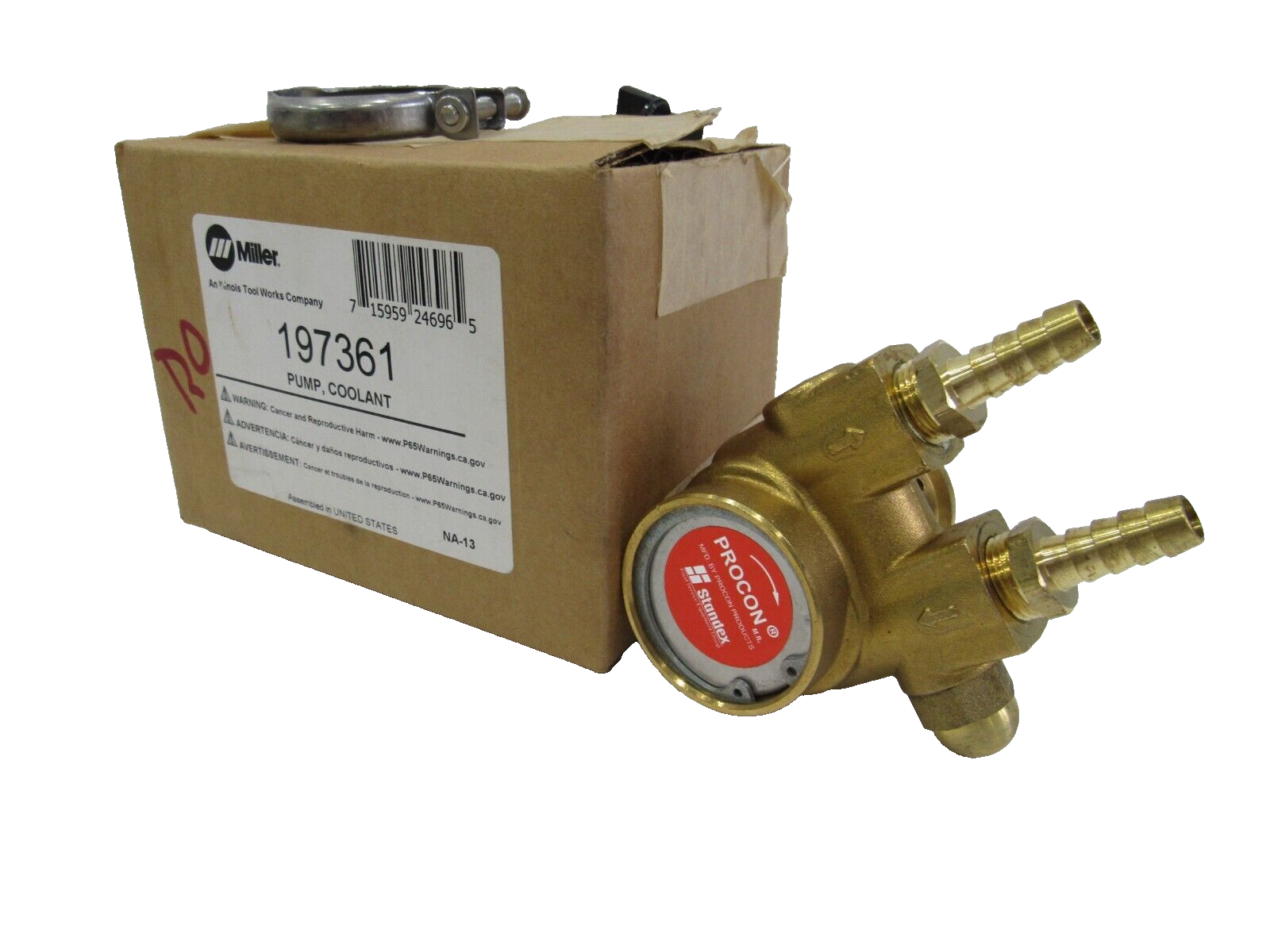 NEW PROCON/MILLER 197361 COOLANT PUMP 10597 55PSI - SB Industrial ...